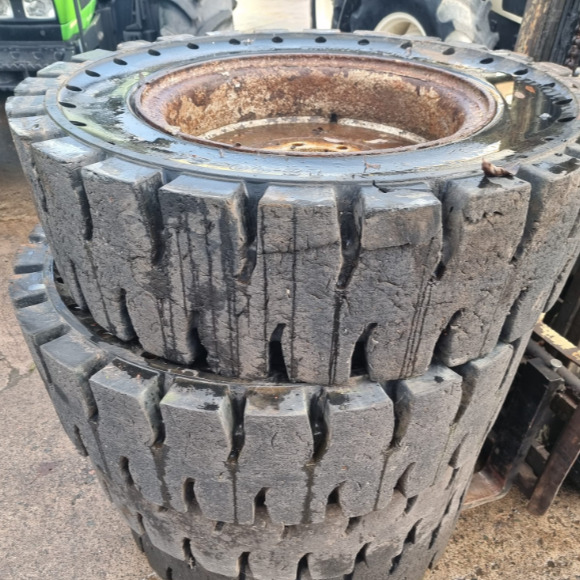 Handler 12.00 x 24" Solid Tyres + Rims X4 full set - JB Barrett Tractors